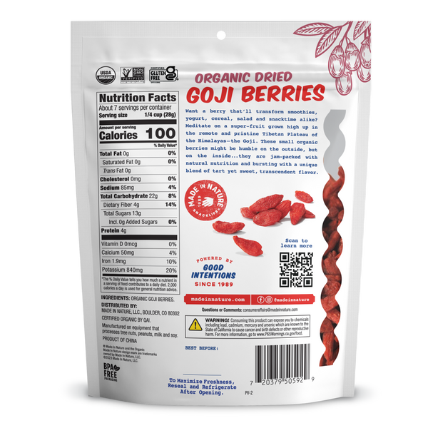 Buy Goji Berries: Dried, Organic Snacks | Made In Nature