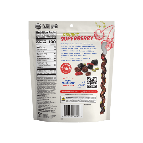 Superberry Fruit Fusion Dried Berries & Seeds | Made In Nature